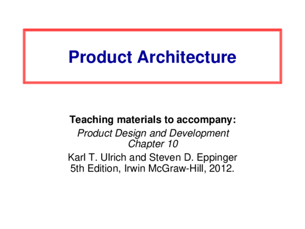 (PPT) Product Architecture