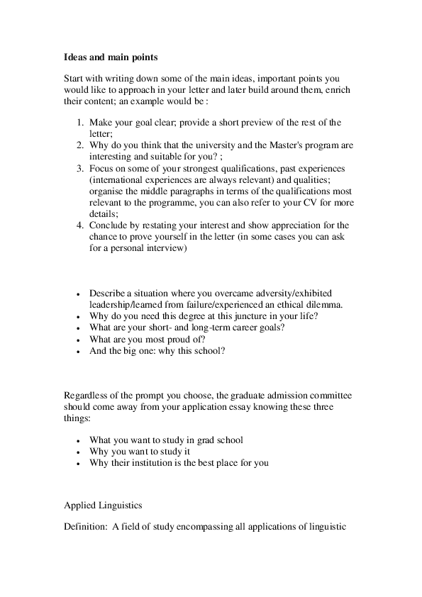 Doc Ideas And Main Points