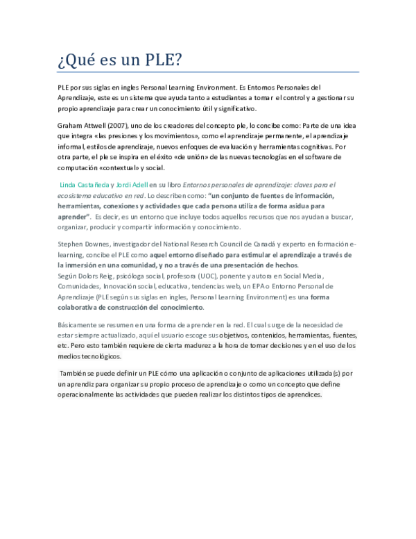 (DOC) Qué es un PLE