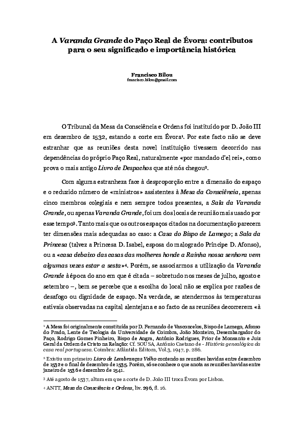 (PDF) A Varanda Grande do Paço Real de Évora: contributos para o seu ...