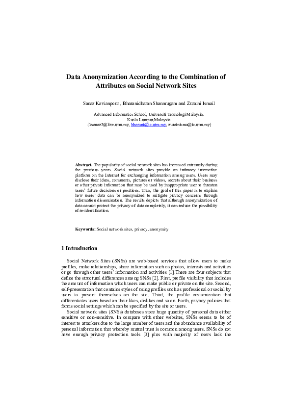 Pdf Data Anonymization According To The Combination Of Attributes On