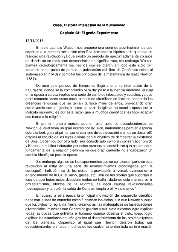 (DOC) Ideas, Historia intelectual de la humanidad