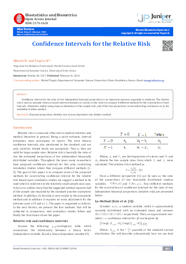 Pdf Confidence Intervals For The Relative Risk 
