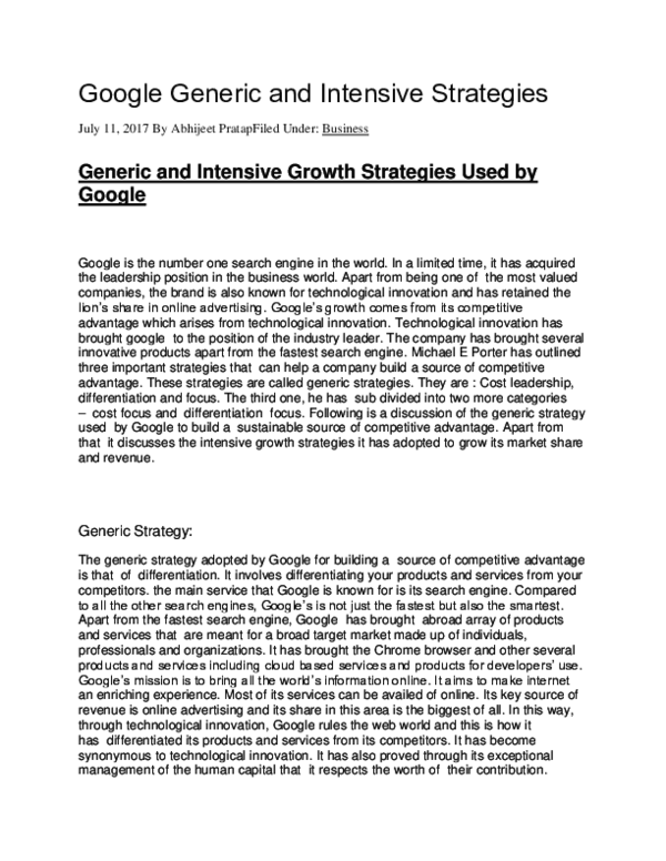 (DOC) Google Generic and Intensive Strategies