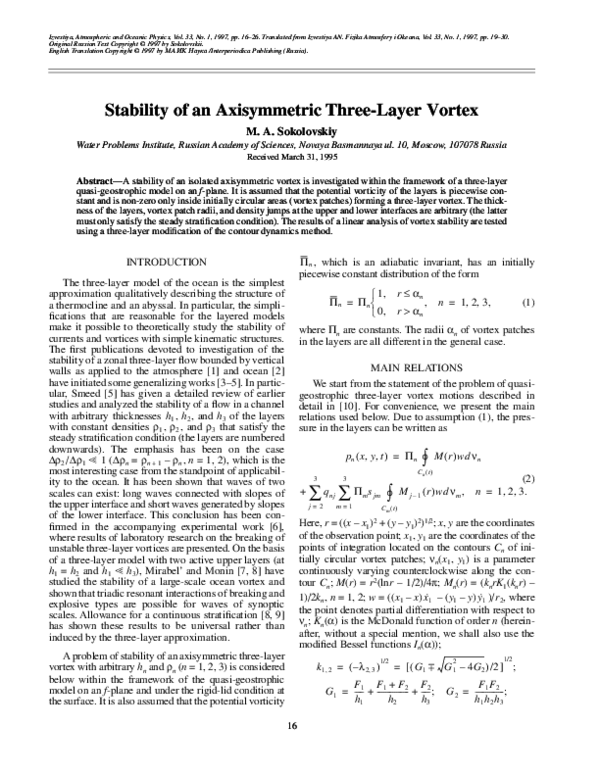 (PDF) Stability of an axisymmetric three-layer vortex