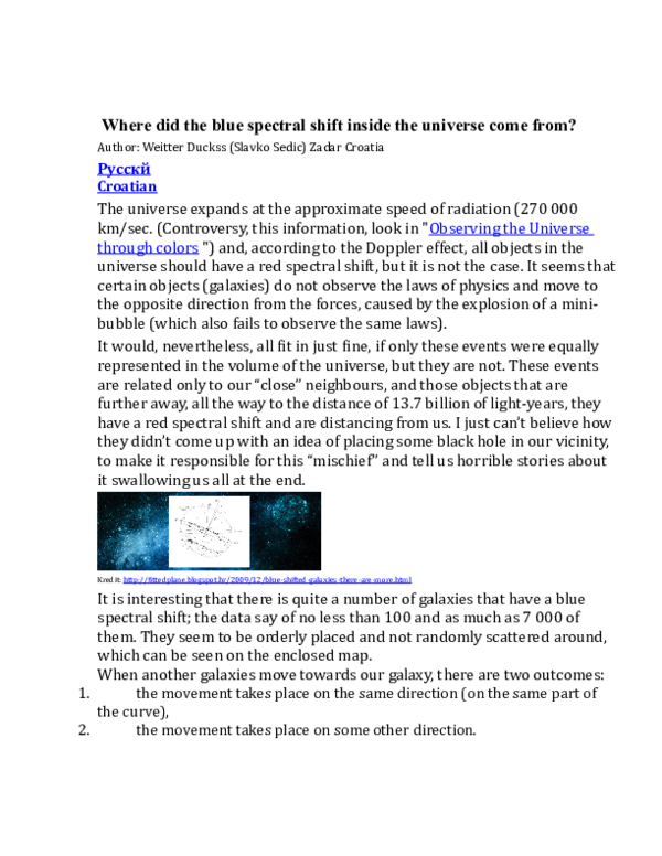 (DOC) Where did the blue spectral shift inside the universe come from..doc