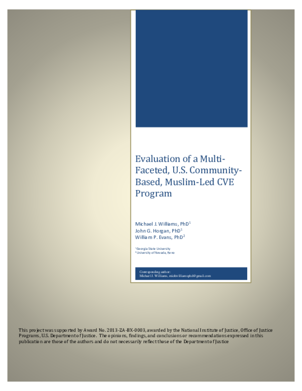 (PDF) Evaluation of a Multi-Faceted, U.S. Community-Based, Muslim-Led ...