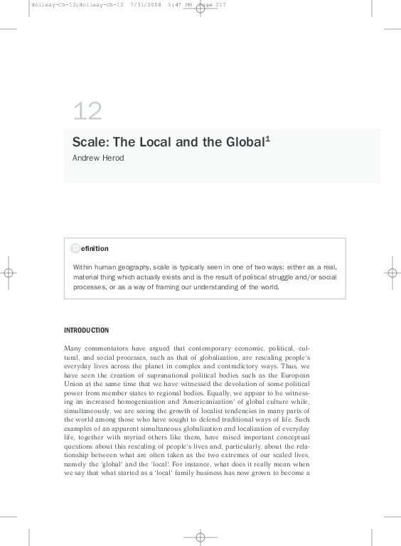 (PDF) Scale: The Local and the Global 1