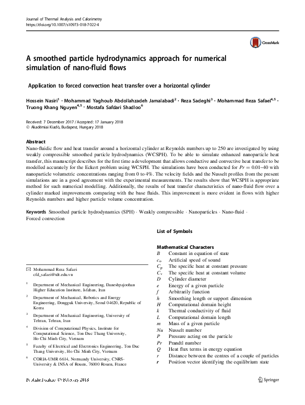 (PDF) A smoothed particle hydrodynamics approach for numerical simulation of nano-fluid flows ...