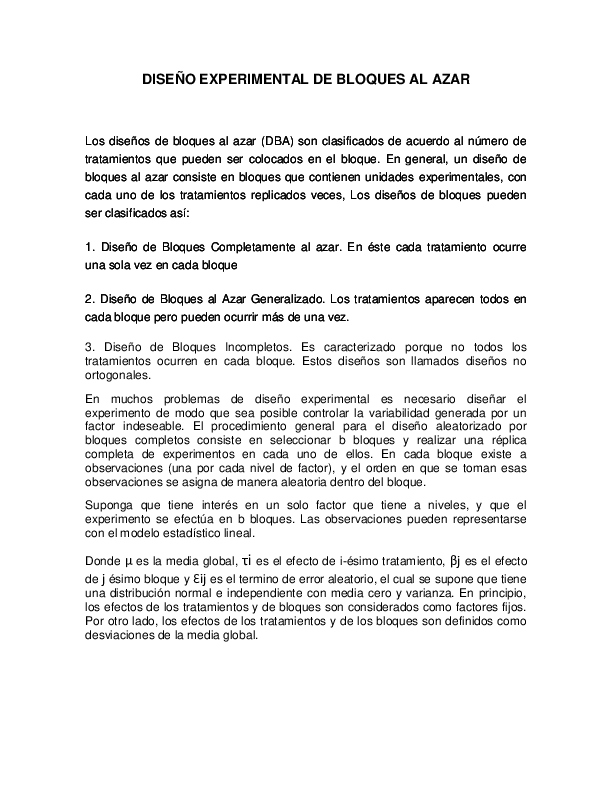 (DOC) DISEÑO EXPERIMENTAL DE BLOQUES AL AZAR