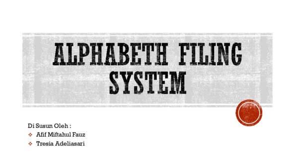 (PPT) Alphabeth filing system