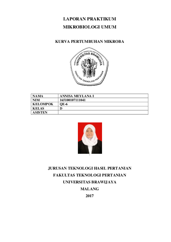 (DOC) TM + LAPORAN PRAKTIKUM MIKROBIOLOGI UMUM KURVA PERTUMBUHAN ... (DOC) TM + LAPORAN PRAKTIKUM MIKROBIOLOGI UMUM KURVA PERTUMBUHAN ...