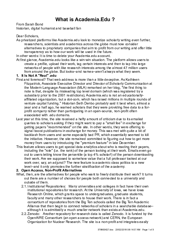 (DOC) What is Academia.Edu