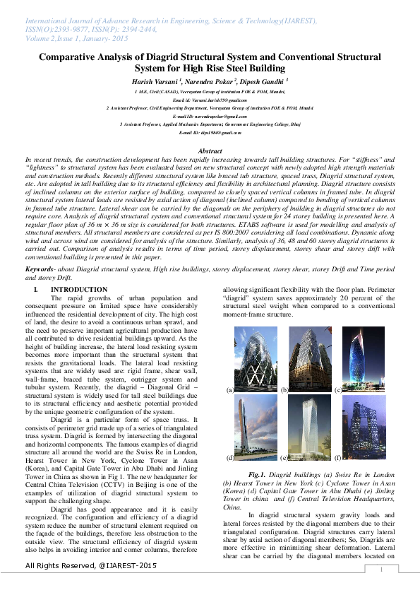 (PDF) Comparative Analysis of Diagrid Structural System and Conventional Structural System for ...