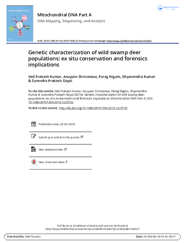 (PDF) Mitochondrial DNA Part A DNA Mapping, Sequencing, and Analysis ...