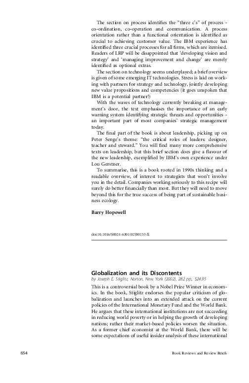 (PDF) Globalization and Its Discontents