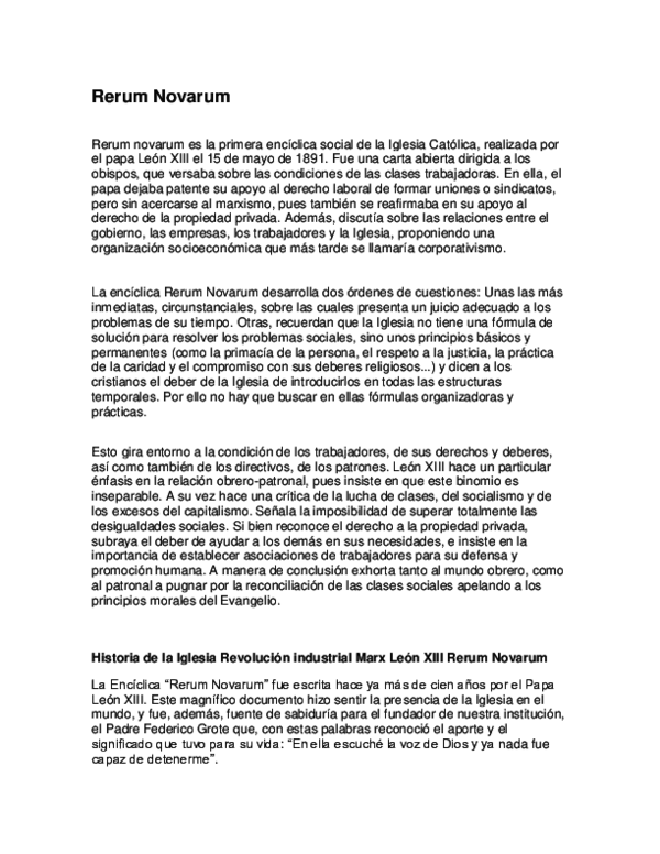 (DOC) Rerum Novarum