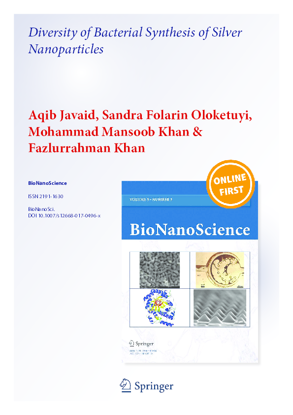 (PDF) Diversity of Bacterial Synthesis of Silver Nanoparticles