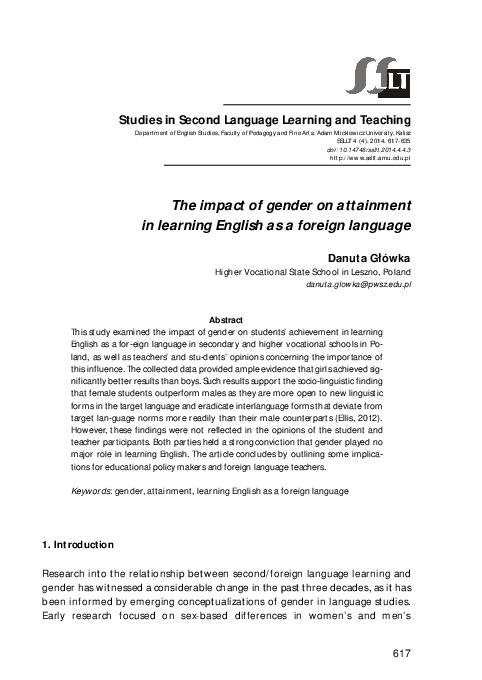 (PDF) Studies in Second Language Learning and Teaching The impact of ...