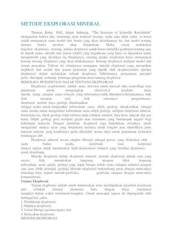 (DOC) METODE EKSPLORASI MINERAL