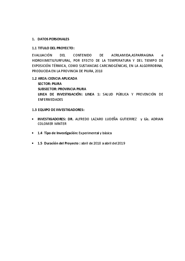 (DOC) EVALUACIÓN DEL CONTENIDO DE ACRILAMIDA,ASPARRAGINA e ...