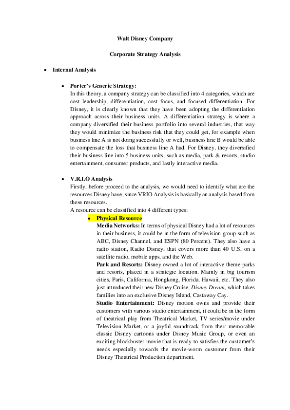 (DOC) Walt Disney Company