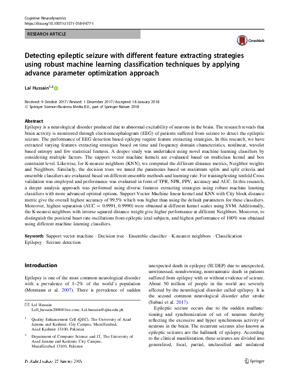 (PDF) Detecting epileptic seizure with different feature extracting strategies using robust ...