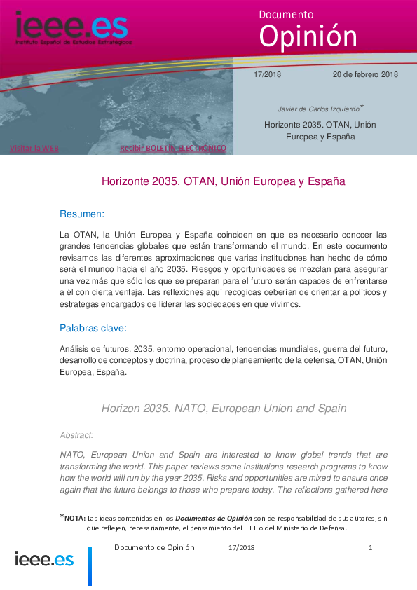 (PDF) 2035. Future Global Risks and Opportunities