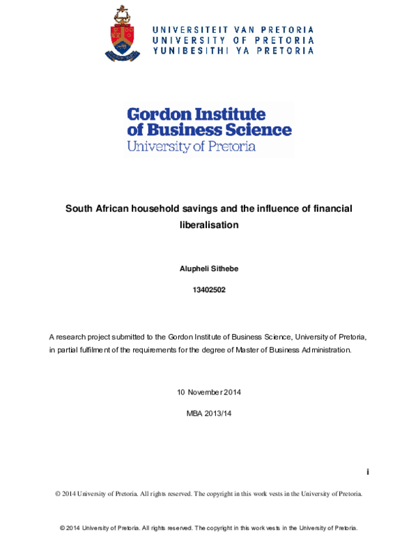 (PDF) South African household savings and the influence of financial ...