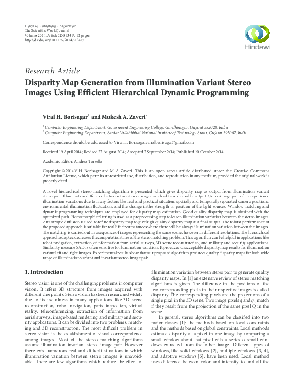 (PDF) Disparity map generation from illumination variant stereo images using efficient ...