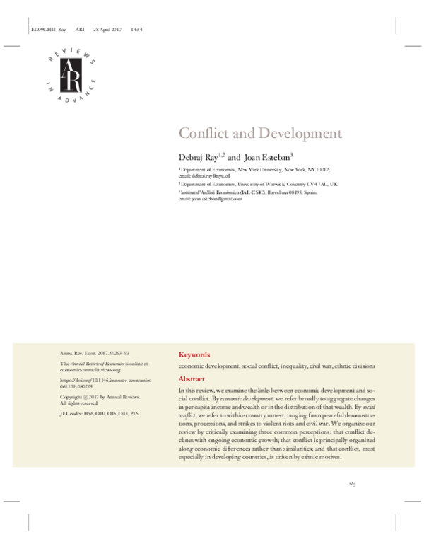 (PDF) Conflict and Development