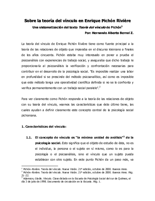 (PDF) Teoria del vinculo