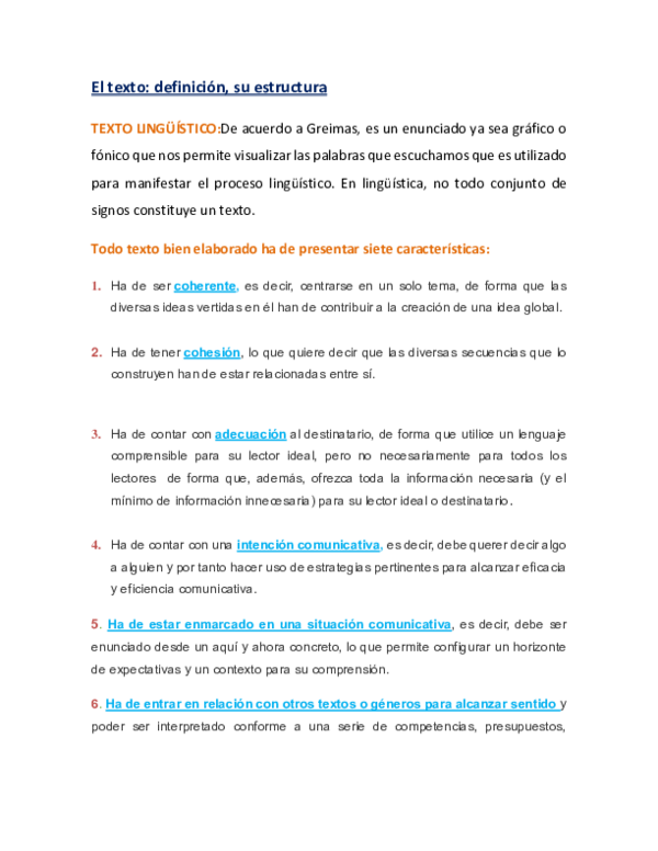 (DOC) El texto: definición, su estructura | Zuly Marroquin - Academia.edu