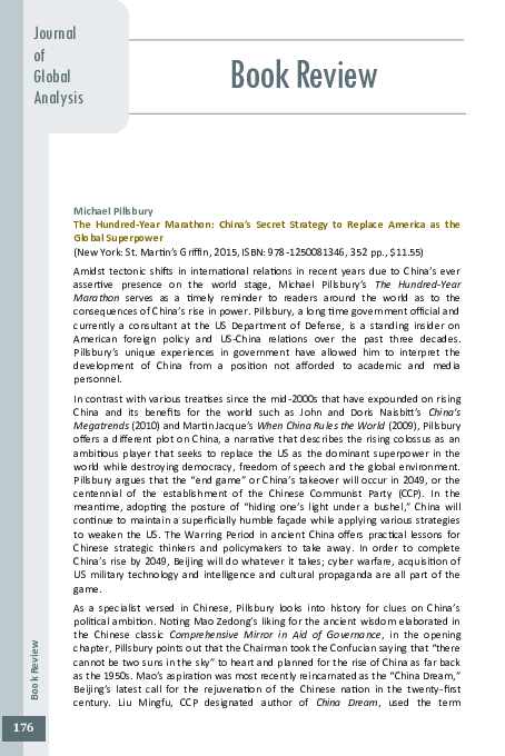 (PDF) Book Review: The Hundred-Year Marathon: China’s Secret Strategy ...