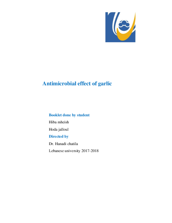 (DOC) Antimicrobial effect of garlic