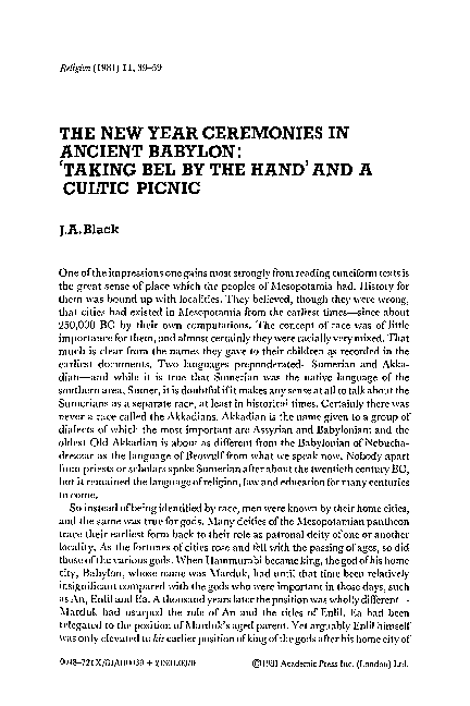 (PDF) The New Year Ceremonies in Ancient Babylon: 'Taking Bel by the ...