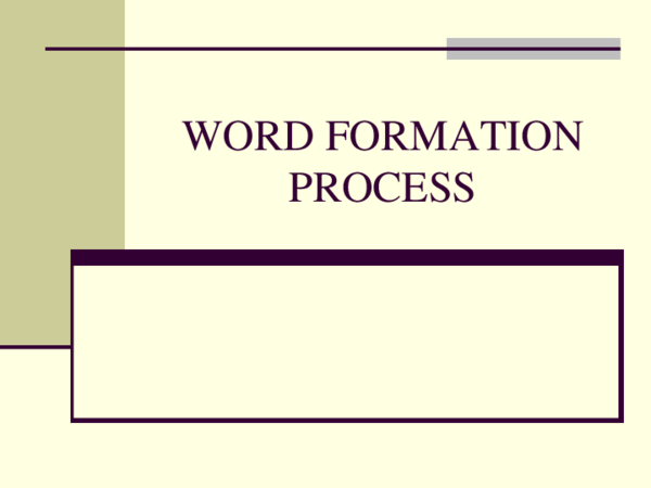 (PPT) WORD FORMATION PROCESSES