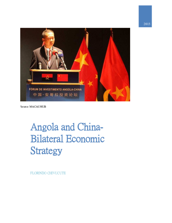 (PDF) Angola And China - Bilateral Economic Strategy