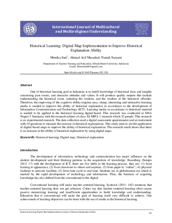 (PDF) Historical Learning Digital Map Implementation to Improve ...