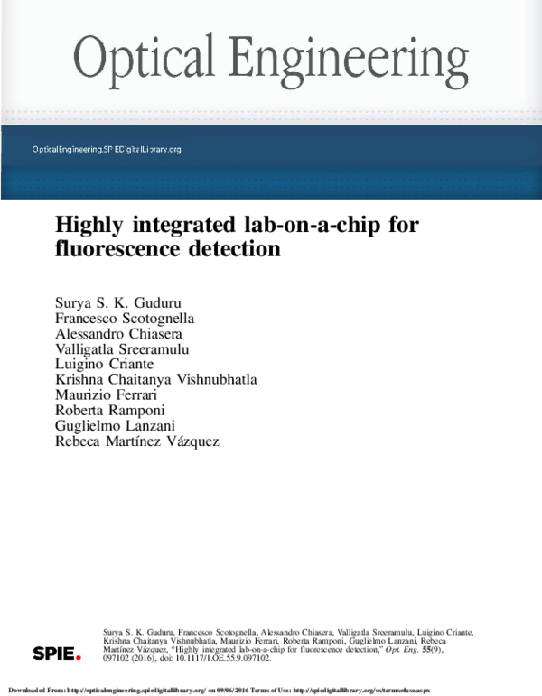 (PDF) Highly integrated lab-on-a-chip for fluorescence detection Highly ...