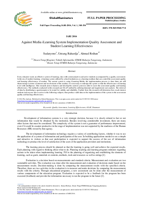 (PDF) Against Media iLearning System Implementation Quality Assessment ...