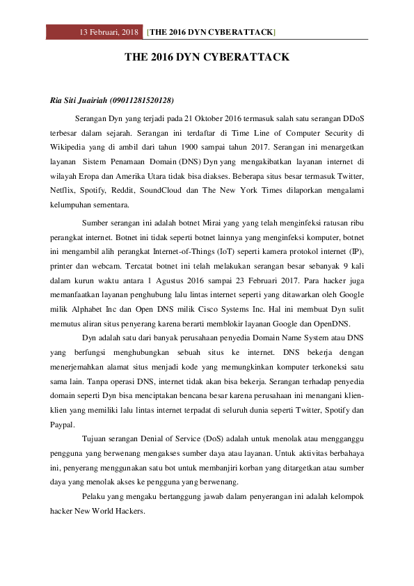 (DOC) THE 2016 DYN CYBERATTACK