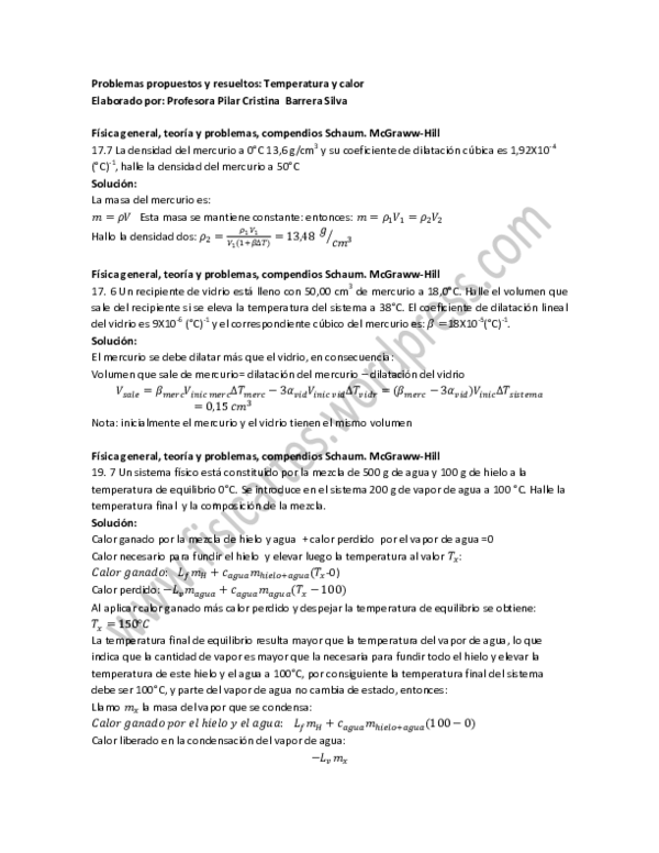(PDF) Problemas propuestos y resueltos: Temperatura y calor Elaborado por
