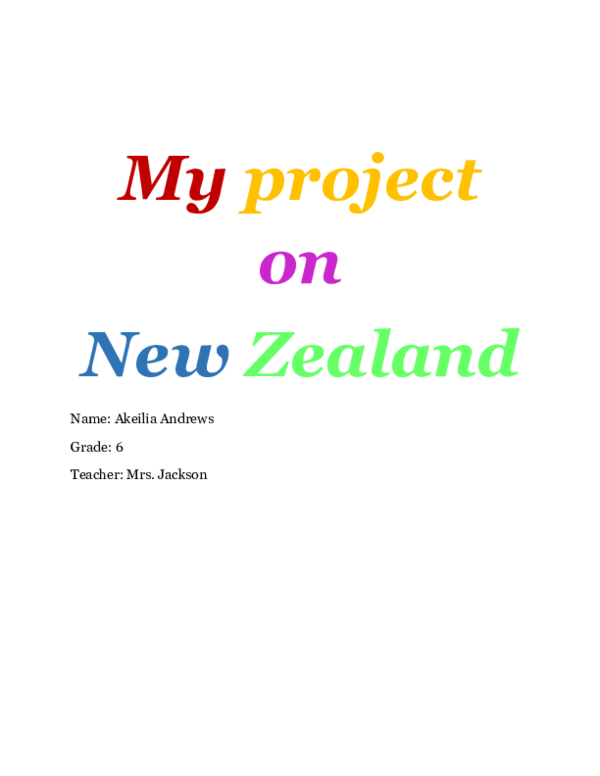 (DOC) My project on New Zealand | Remona Smith-Andrews - Academia.edu