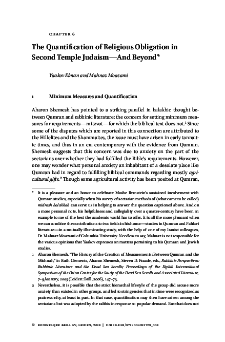 (PDF) Yaakov Elman and Mahnaz Moazami, “The Quantification of Religious ...