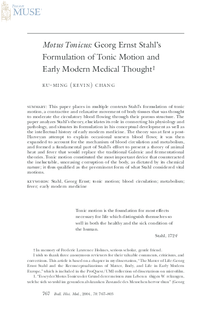 (PDF) Motus Tonicus: Georg Ernst Stahl's Formulation of Tonic Motion ...