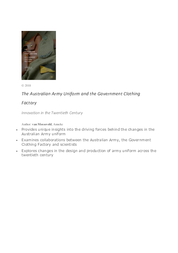(DOC) The Australian Army Uniform and the Government Clothing Factory ...