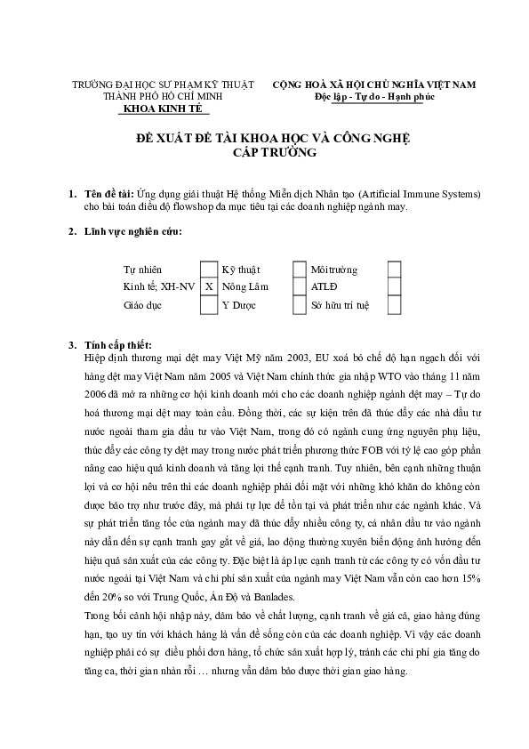 (DOC) KHOA KINH TẾ C NG HOÀ XÃ H I CH NGHĨA VI T NAM C P TR NG