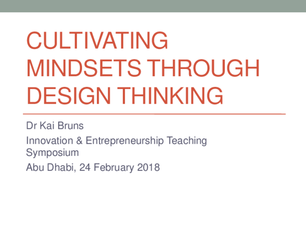 (PPT) Cultivating Mindsets Through Design Thinking