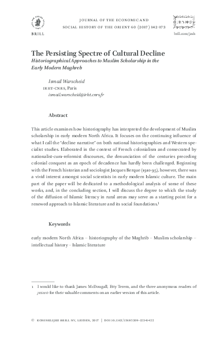 (PDF) The Persisting Spectre of Cultural Decline : Historiographical ...